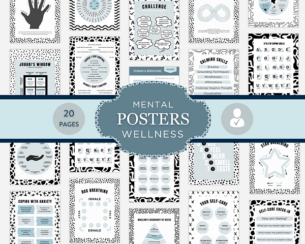 Mental Wellness Posters (20 Total) – Shades of Solace