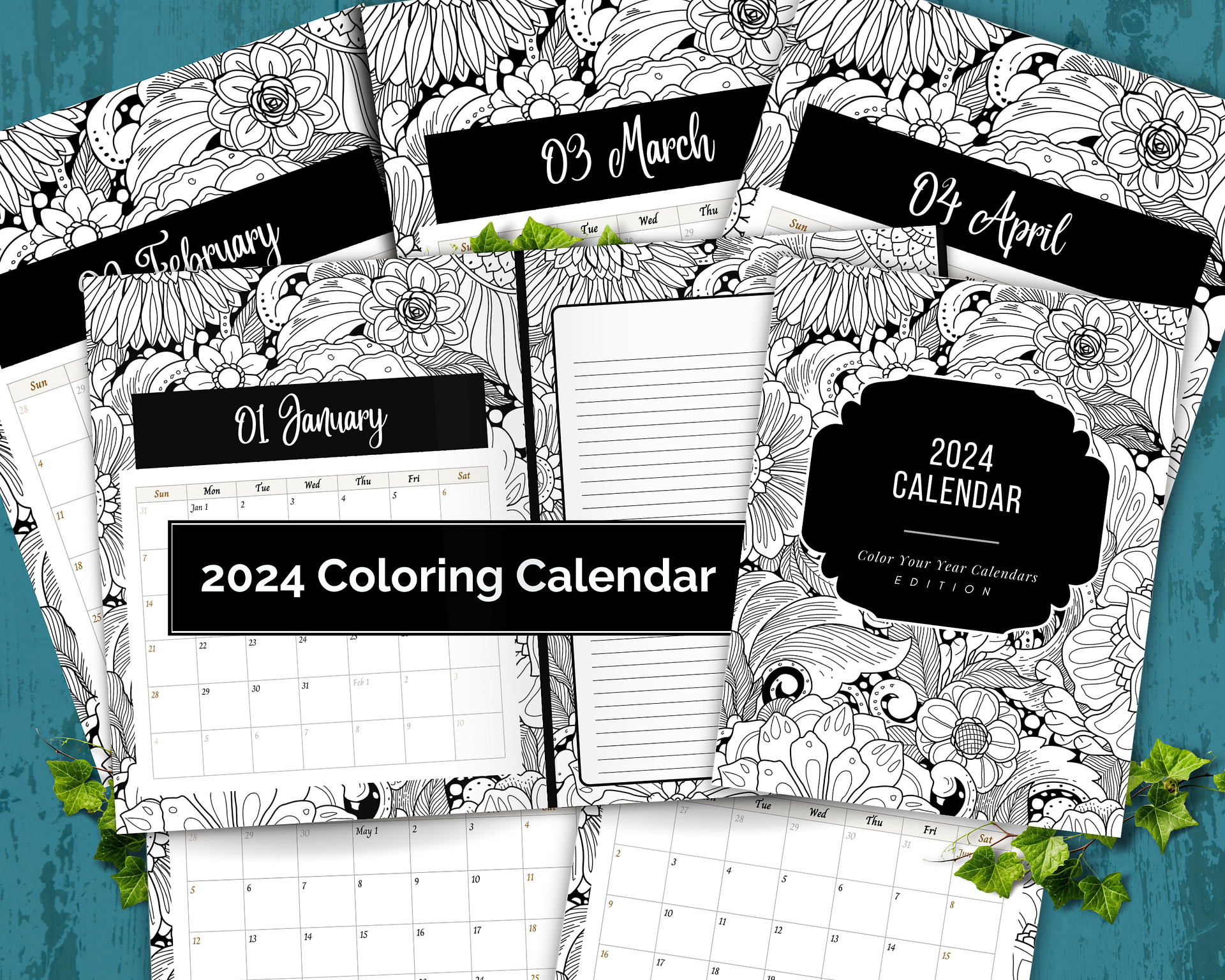 2024 Floral Colorful Moments Calendar – Shades of Solace