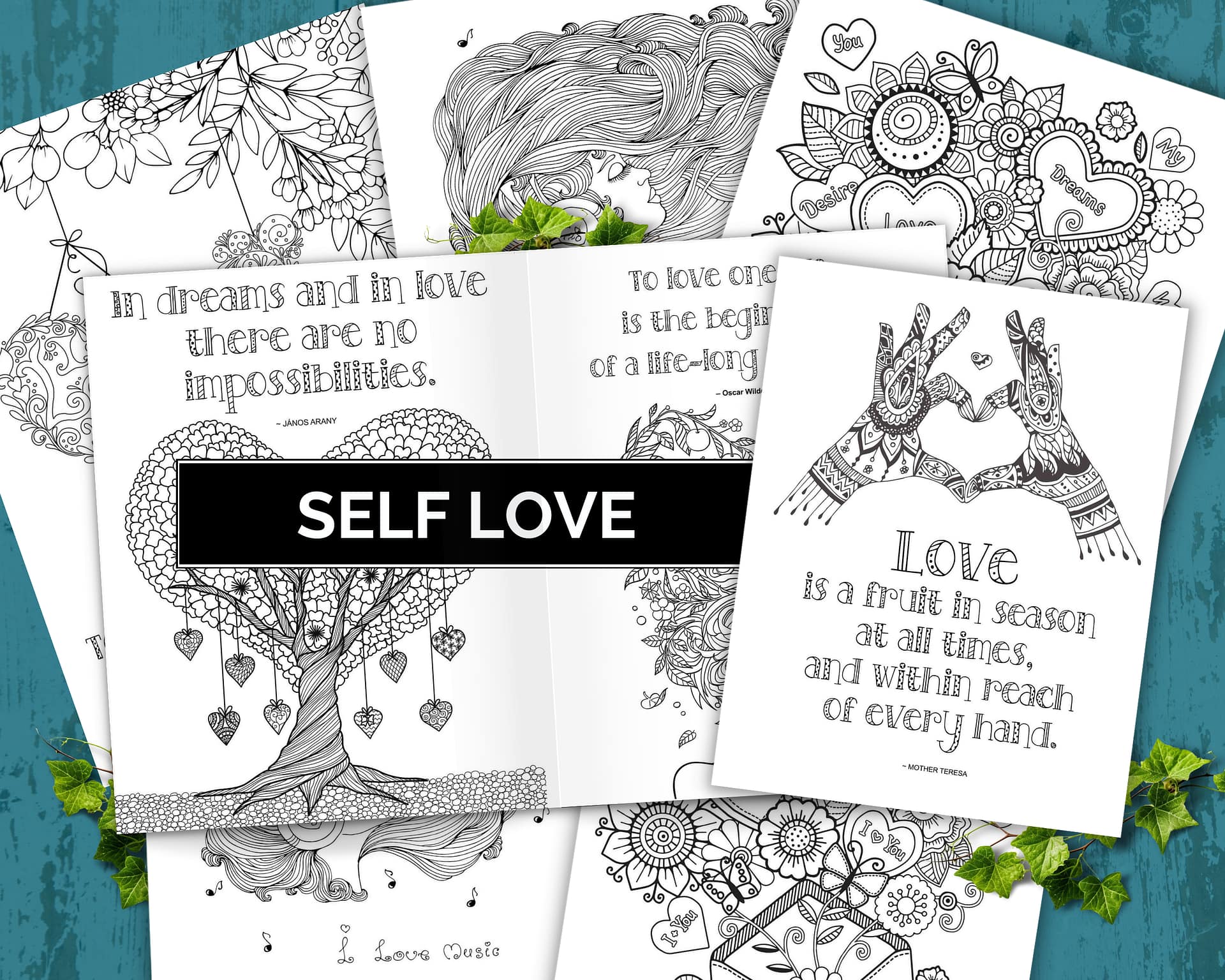 Self-Love Coloring Book – Shades of Solace